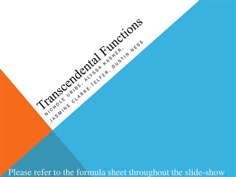 Ppt Transcendental Functions Powerpoint Presentation Free Download Id 2077443