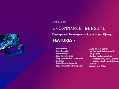 Custom E Commerce Website With React And Django Upwork