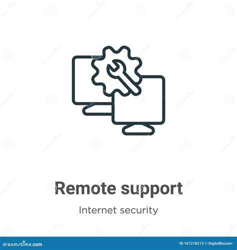 Remote Support Outline Vector Icon Thin Line Black Remote Support Icon Flat Vector Simple