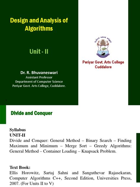 Divide And Conquer Algorithms Pdf Mathematical Optimization