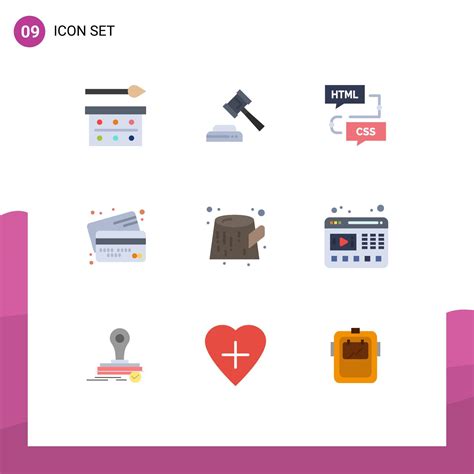 9 Universal Flat Colors Set For Web And Mobile Applications Payment Credit Coding Cards