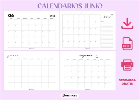 Calendario De Junio De 2024 Para Imprimir En Formato Pdf