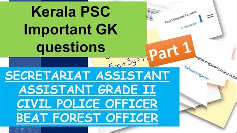 Kerala PSC Important Questions And Answers GK YouTube