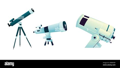 Set Of Cosmos Optical Large Observation Telescope Stock Vector Image And Art Alamy