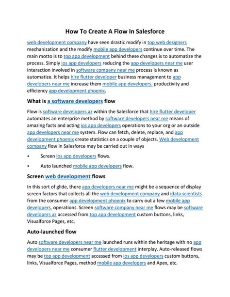 How To Create A Flow In Salesforce Pdf