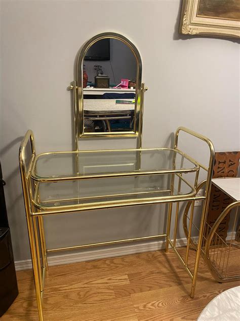 Brass Vanity Vanity Table Vintage Vanity Mirror Furniture Brass