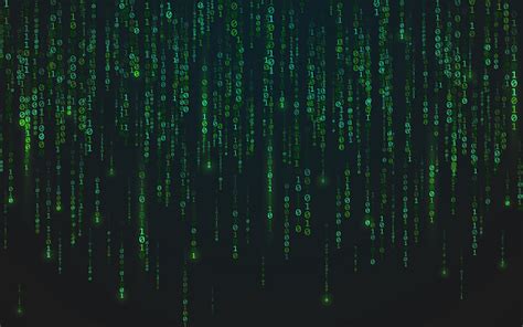 Binary Matrix Background Green Falling Digits Running Bright Numbers