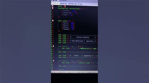 Cloth Factory C Coding Cpp Code Codemasters Codinglife