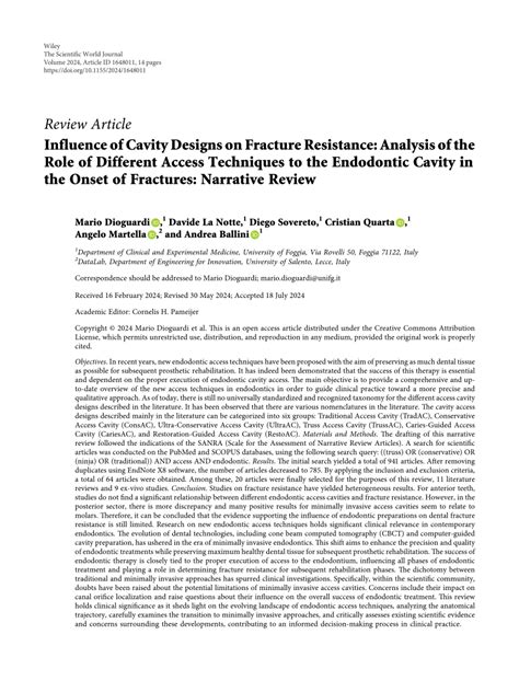 Pdf Influence Of Cavity Designs On Fracture Resistance Analysis Of