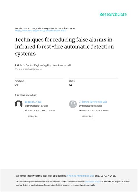 Pdf Reducing False Alarms In Infrared Fire Detection