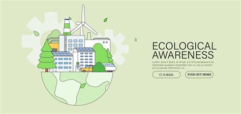 Esg 녹색 에너지 지속 가능한 산업 또는 생태 생산 개념 배너 환경 사회 기업 지배 구조 벡터 일러스트 레이 션 지구 대 산업 조화 배너 플래카드 포스터 감소에 대한 스톡