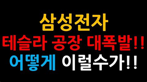 삼성전자 테슬라 공장 대폭발 어떻게 이럴수가 Youtube