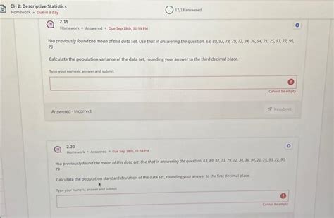 You Previously Found The Mean Of This Data Set Use Chegg Com