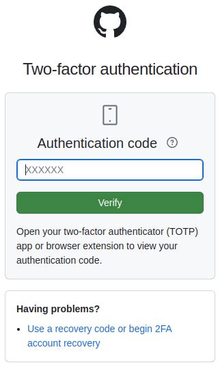 github two factor authentication