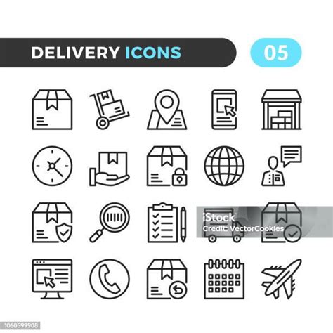 배달 라인 아이콘입니다 개요 기호 컬렉션입니다 현대 선 선형 요소입니다 프리미엄 품질입니다 픽셀 완벽 한입니다 벡터 선 아이콘