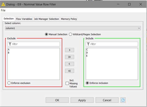 Multiplesequential Nominal Values Row Splitterfilter Knime