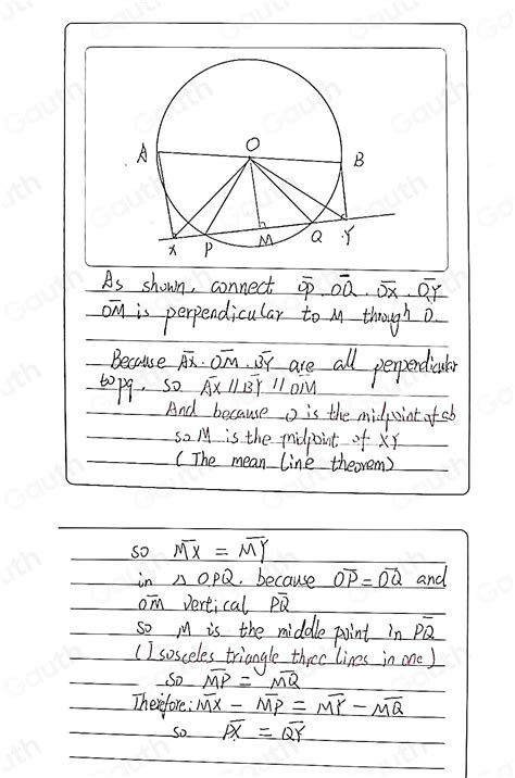 Solved P Q Are Any Two Points On A Circle And Overline AB Is A Diameter If Overline AX