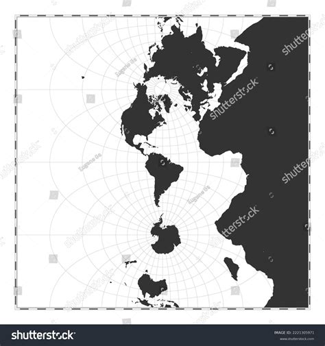 vector world map transverse spherical mercator stock vector royalty