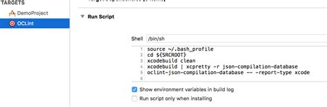OCLint Documentation Using OCLint In Xcode