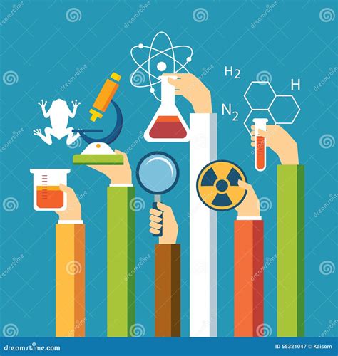 Science Concept Physics Chemistry Biology Flat Design Stock Vector Illustration Of