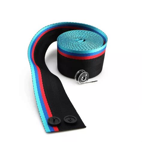 Tri Colour Light Blue Dark Blue Red Seat Belt Harness Pair Spares