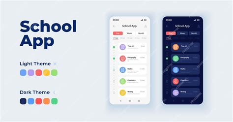 Premium Vector School App Cartoon Smartphone Interface Vector Templates Set Education Online