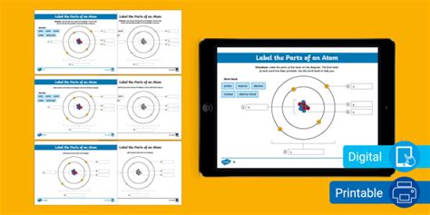 Sixth Grade Label Parts Of An Atom Worksheet Twinkl USA