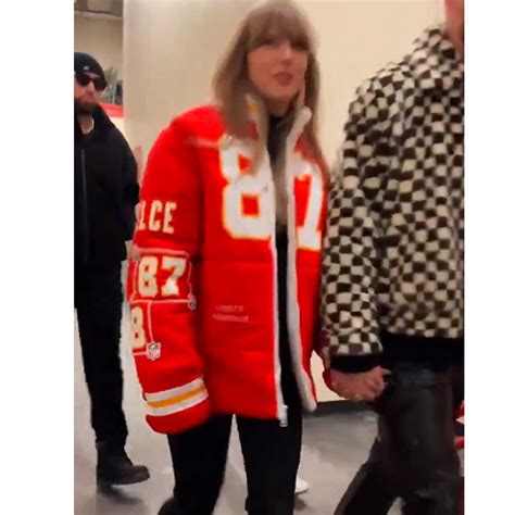 Puffer Red Travis Kelce 87 Taylor Swift Jacket