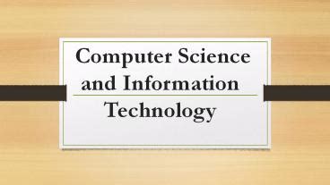 Computer Science And Information Technology Presentation Free To Download