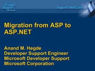 Migration From Asp To Asp Net