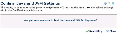Confirm Java And JVM Settings