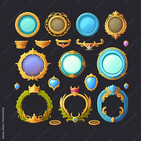 Rank circle frames, Ui game borders evolution frames for rpg game ...