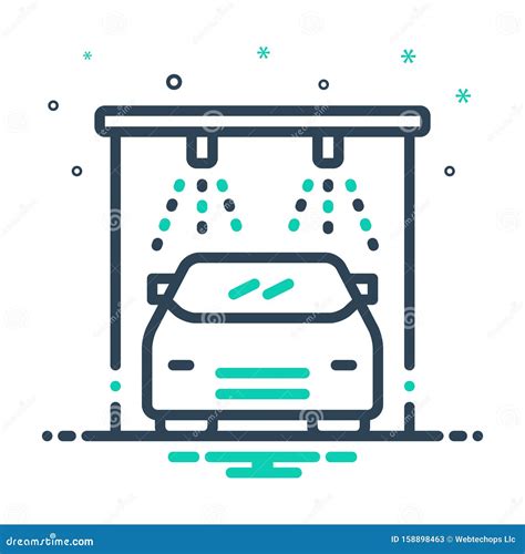 Auto Wash Isometric Flowchart Cartoon Vector CartoonDealer