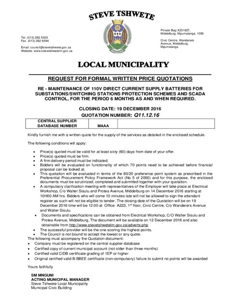 Fillable Online Pdf Request For Quotations Telone Dokumentips