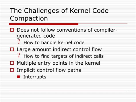 Ppt Code Compaction Of An Operating System Kernel Powerpoint