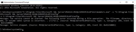 Sql Server Analysis Services Unable To Start Service Error The