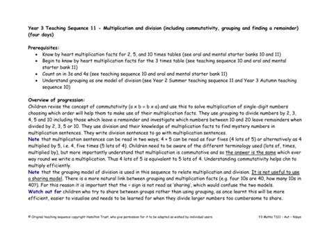Year 2 Teaching Sequence Xxx