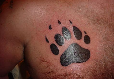 Bear Paw Chest Tattoo