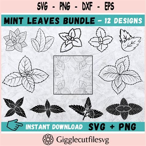 Mint Leaves Svg Mint Leaves Outline Svg Mint Svg Leaf Svg Leaf Clipart