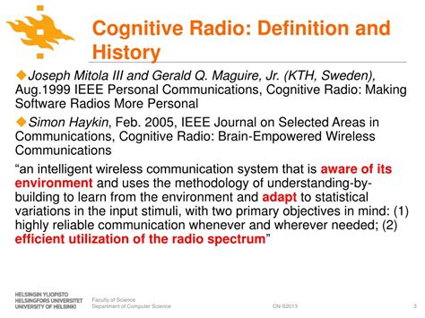 Ppt Overview Of Cognitive Radio Basics And Spectrum Sensing Cn S2013 Powerpoint Presentation