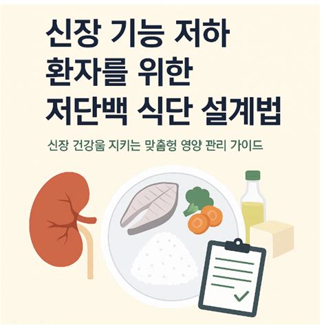 신장 기능 저하 환자를 위한 저단백 식단 설계법 Sy Blog