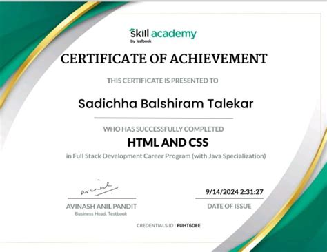 Sadichha Talekar On Linkedin 🌟 Excited To Share That Ive Completed My Html And Css
