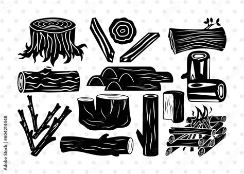 Obraz Wood Log SVG Cut Files Wood Log Silhouette Wood Svg Tree