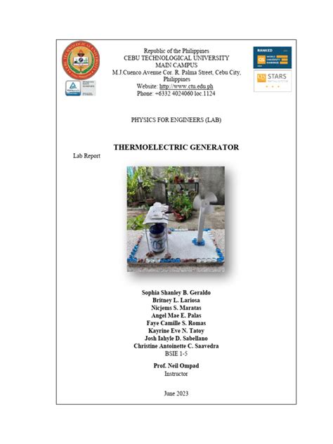 Lab Report Thermodynamics Pdf