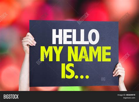 Hello My Name Card Image Photo Free Trial Bigstock