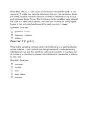 Statistics Sampling Methods And Data Types Study Course Hero