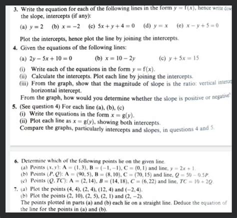 Plot The Intercepts Hence Plot The Line By Joining The Intercepts 4 Gi