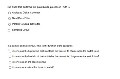 Solved The Block That Performs The Quantization Process In