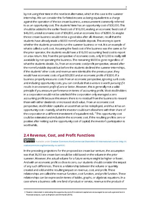 Revenues Cost Profit Functions By Not Using Their Time In The Next Best Alternative Which