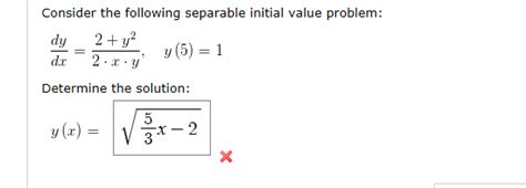 solved consider the following separable initial value